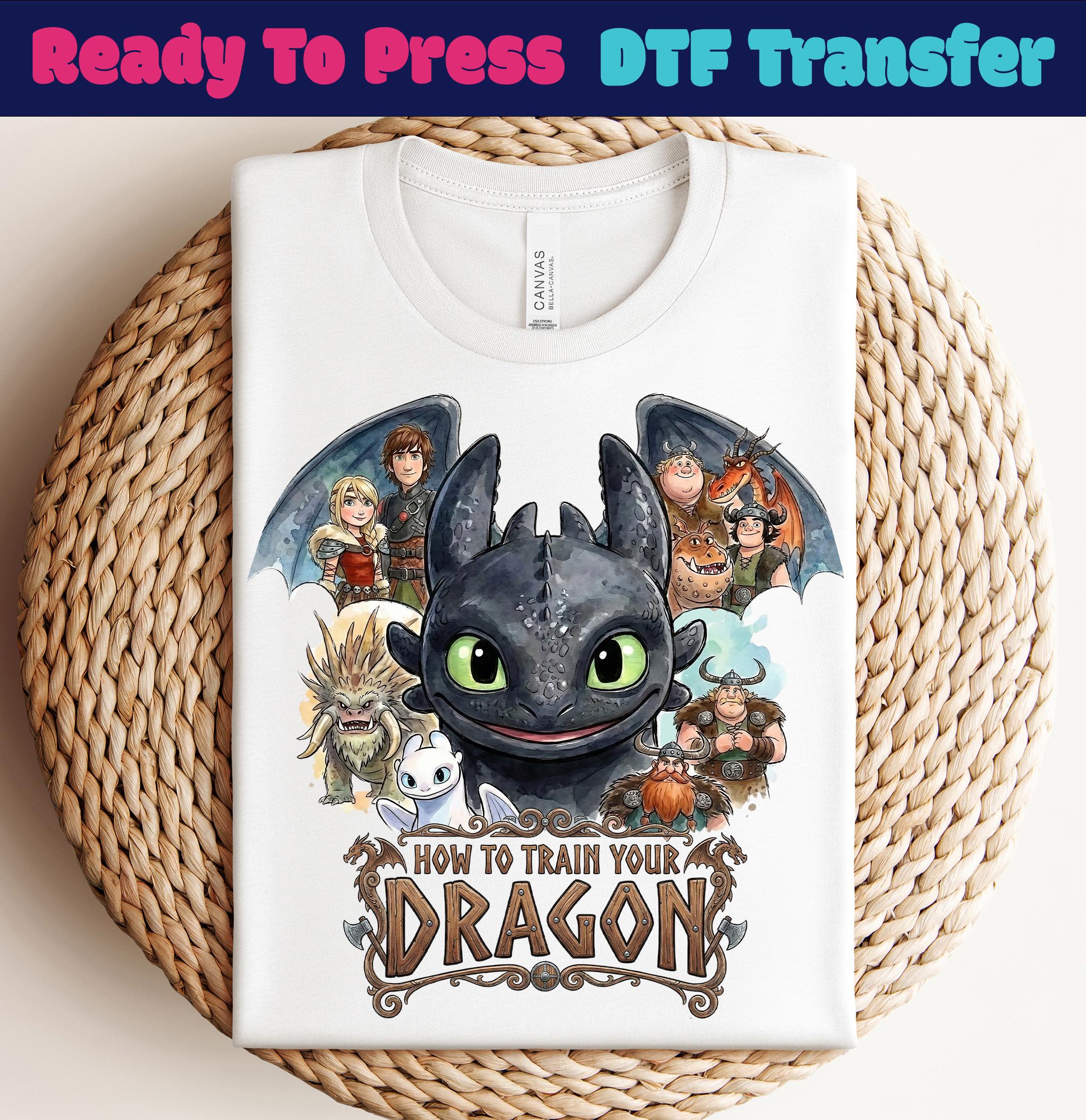 How to Train Your Dragon Ready to Press,toothless Dragon DTF Transfer ...