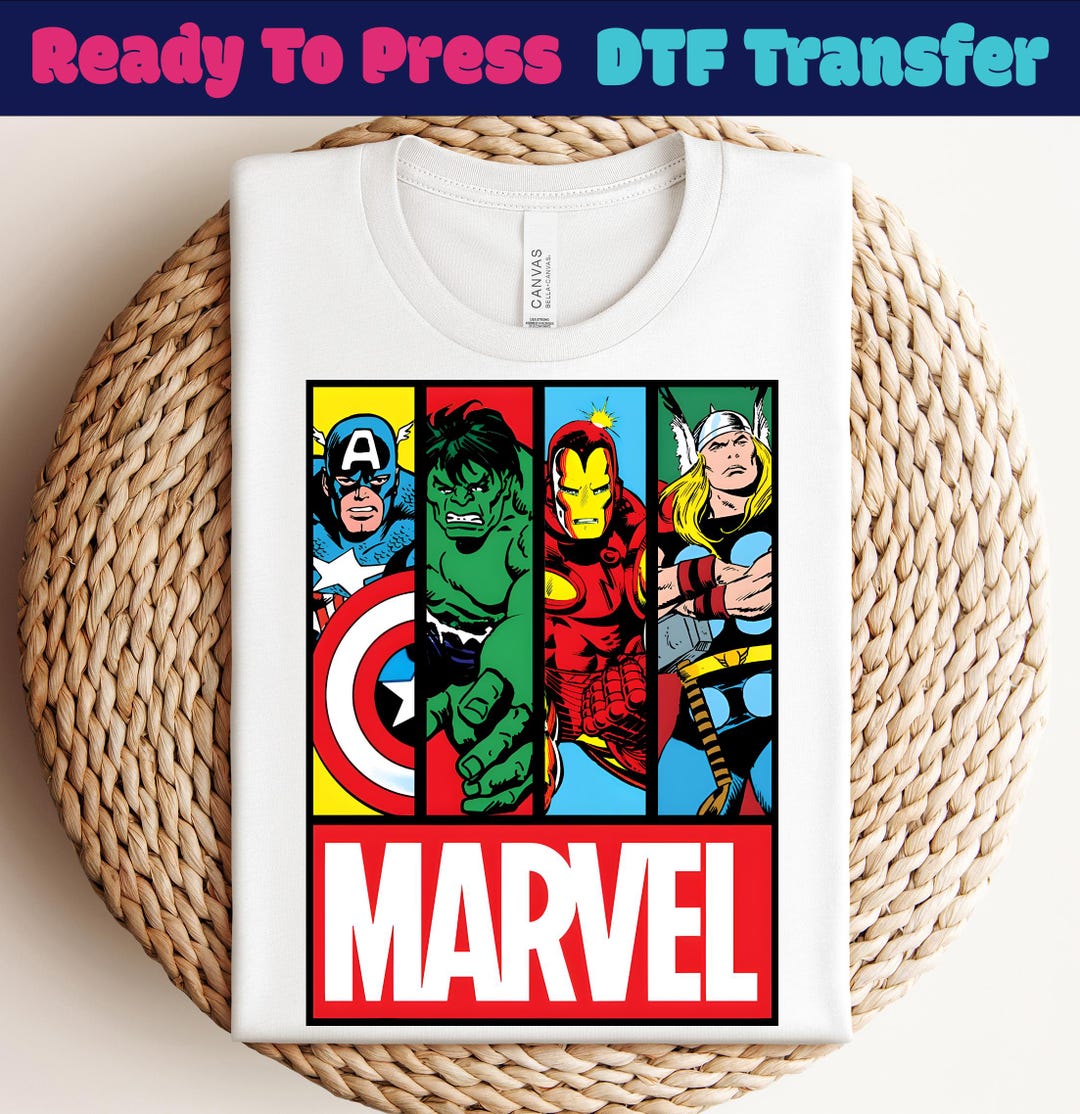 Marvel Avengers Ready to Press, Disney Avengers Heat Transfer, Disney ...