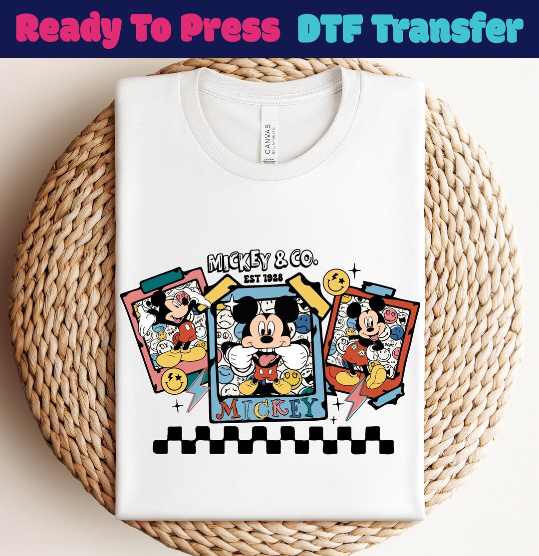 Mickey Mouse DTF, Mickey Mouse Heat Transfer, Disneyworld DTF Transfer ...