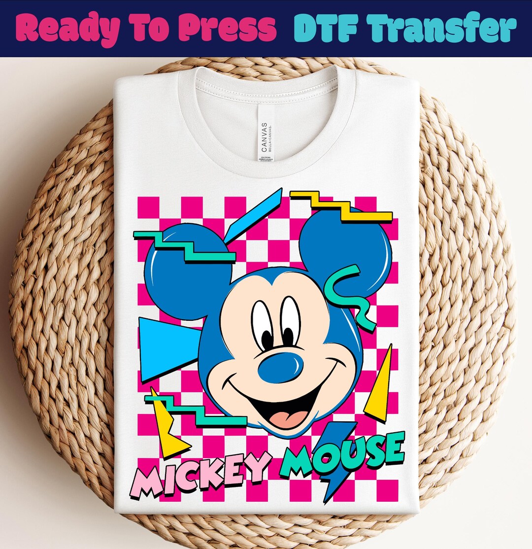 Mickey Mouse Dtf,retro Mickey Mouse Heat Transfer, Disney DTF Transfer ...