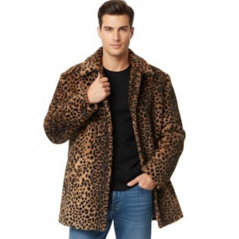 Luxury Unisex Leopard Print Satin Coat: High-end Street Wear Statement ...