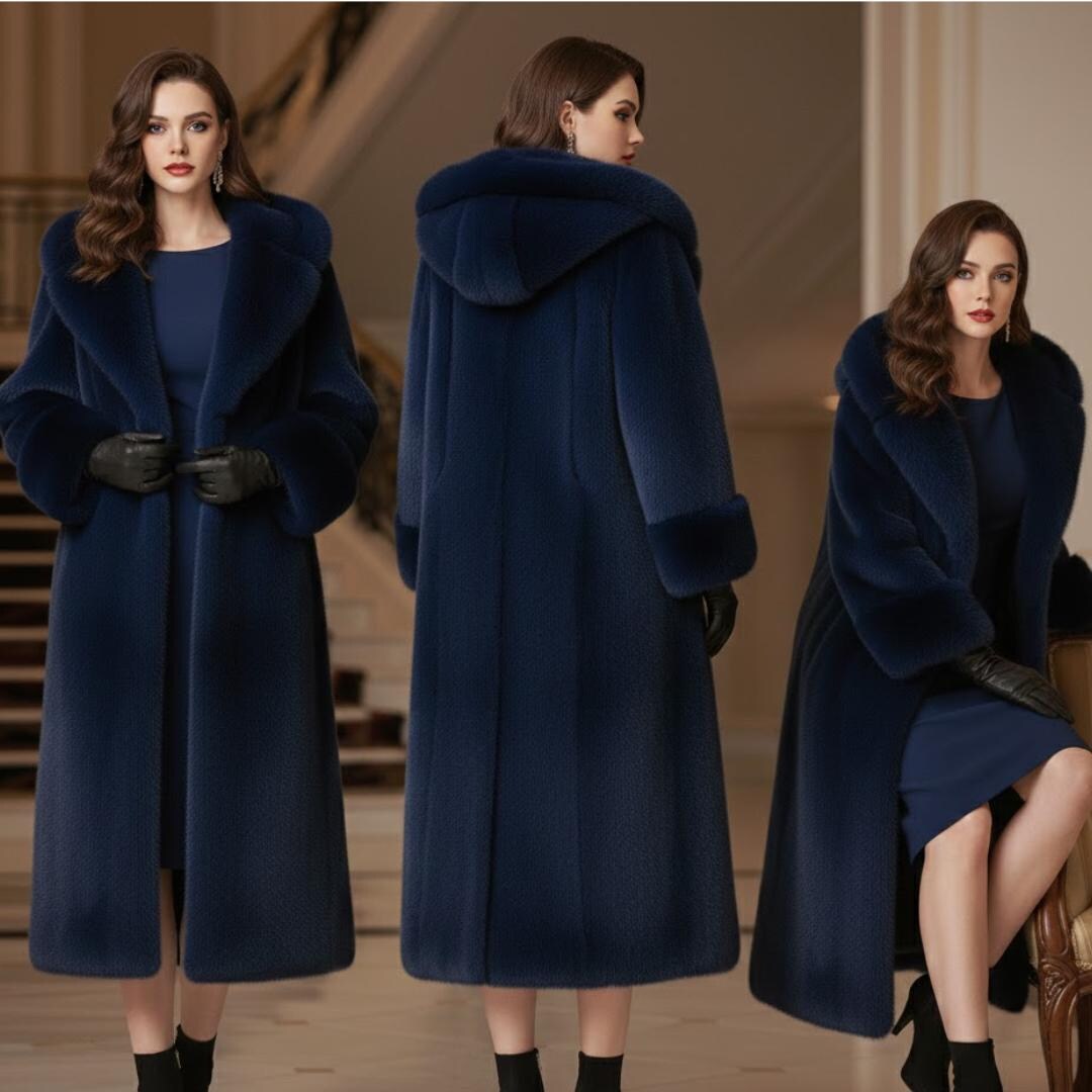 Blue Faux Fur Jacket for Women:statement Winter Coat | Bold Street Wear ...