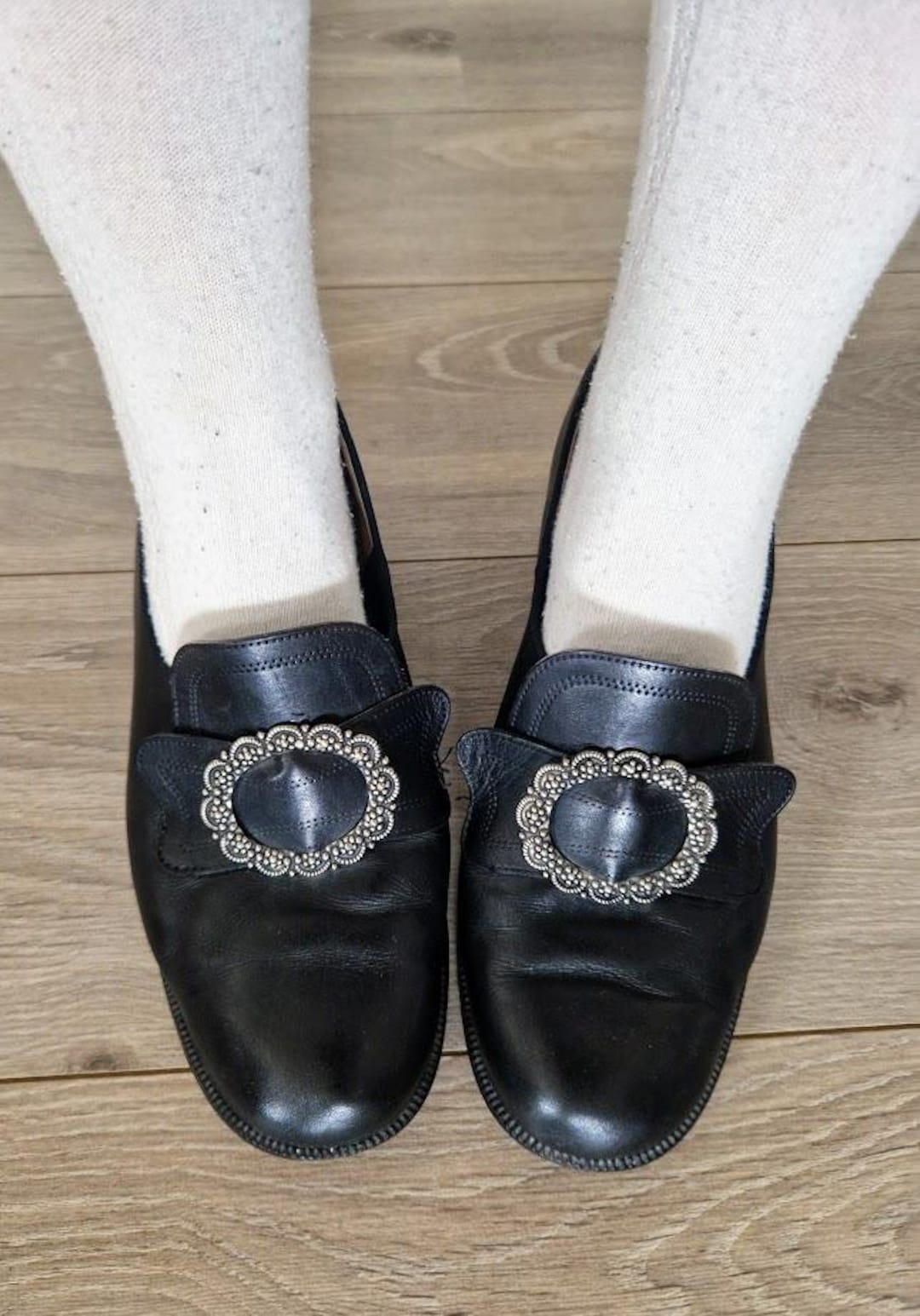 Traditional Norwegian Bunad Shoes 70s 80s Buckle Folk Costume Size 40 ...