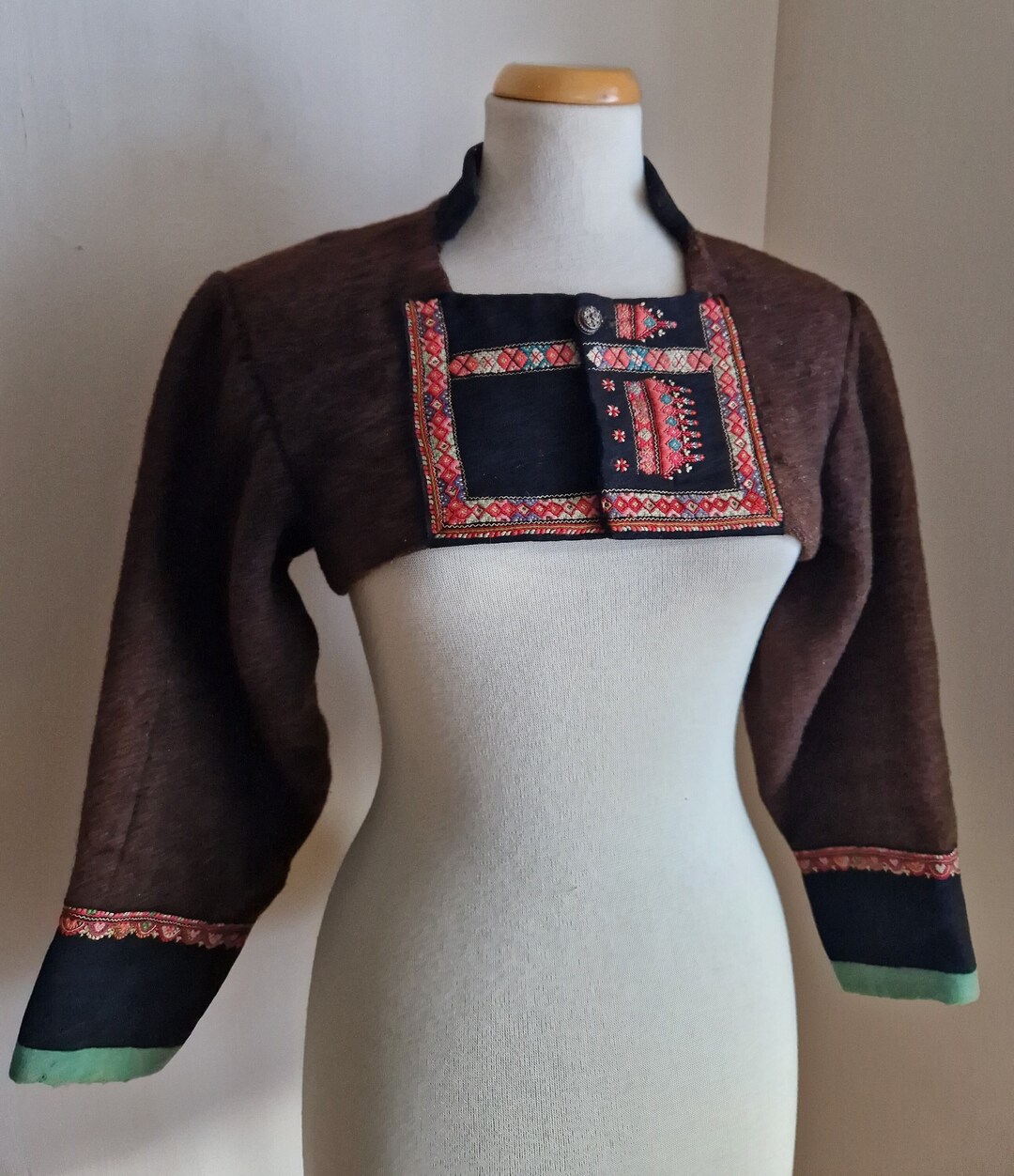 Rare Antique Norwegian Wool Bunad Jacket Silver Buttons Traditional ...