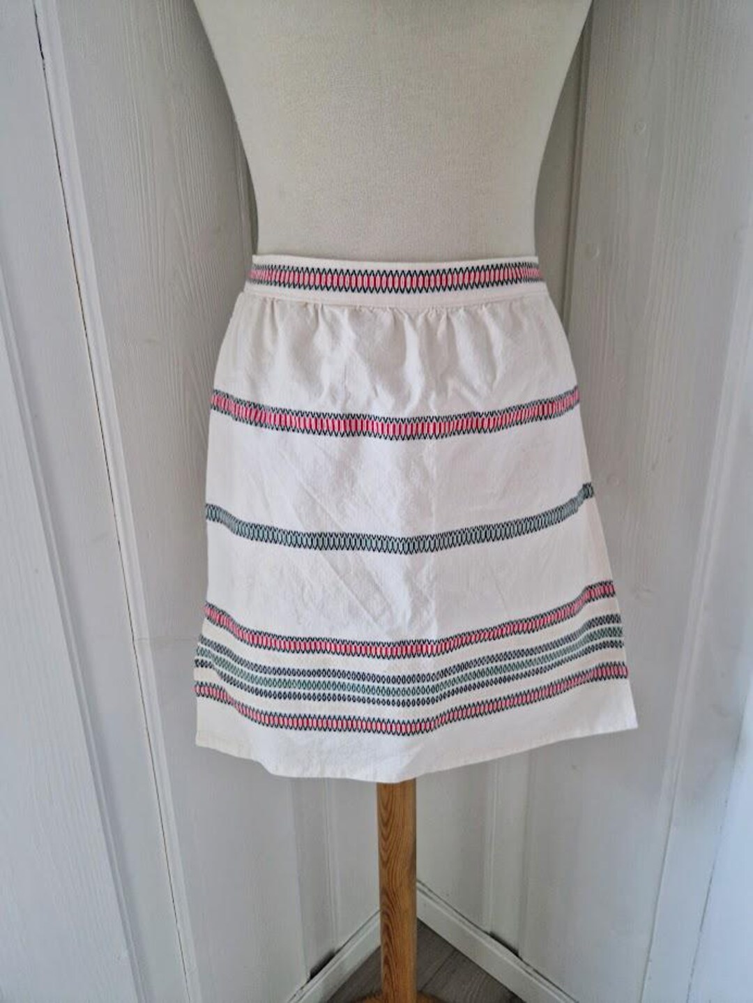 White Woven Cotton Apron Norwegian Bunad Folk Costume Embroidery - Etsy