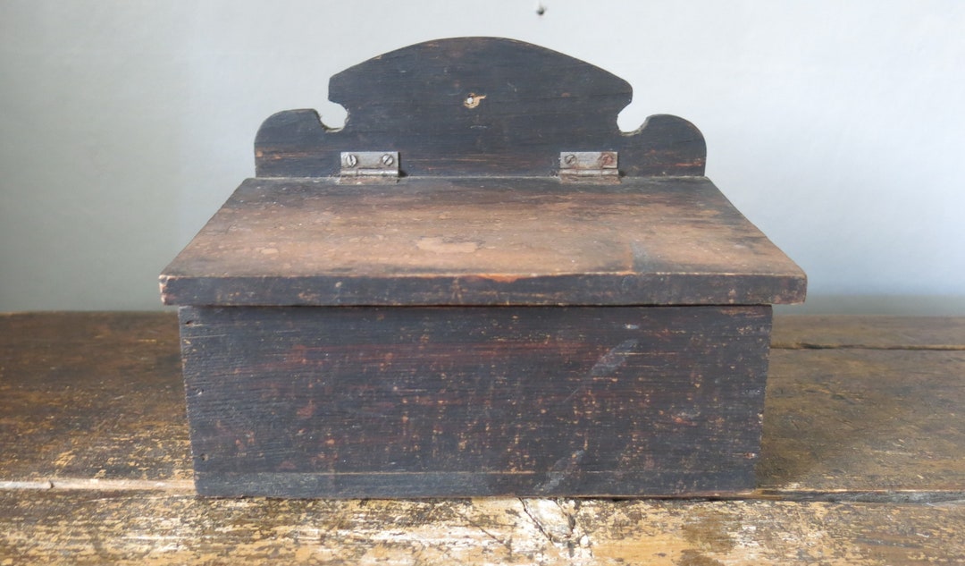 Antique Scandinavian Norwegian Wooden Wall Hanging Box Container ...