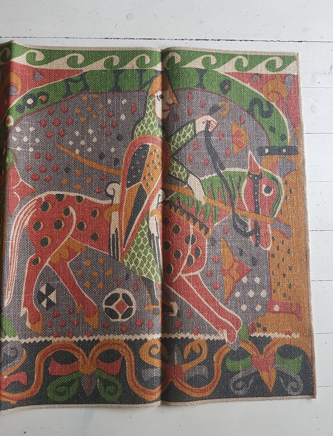 Tapestry Norwegian Baldishol Medieval Printed Motif Scandinavian ...