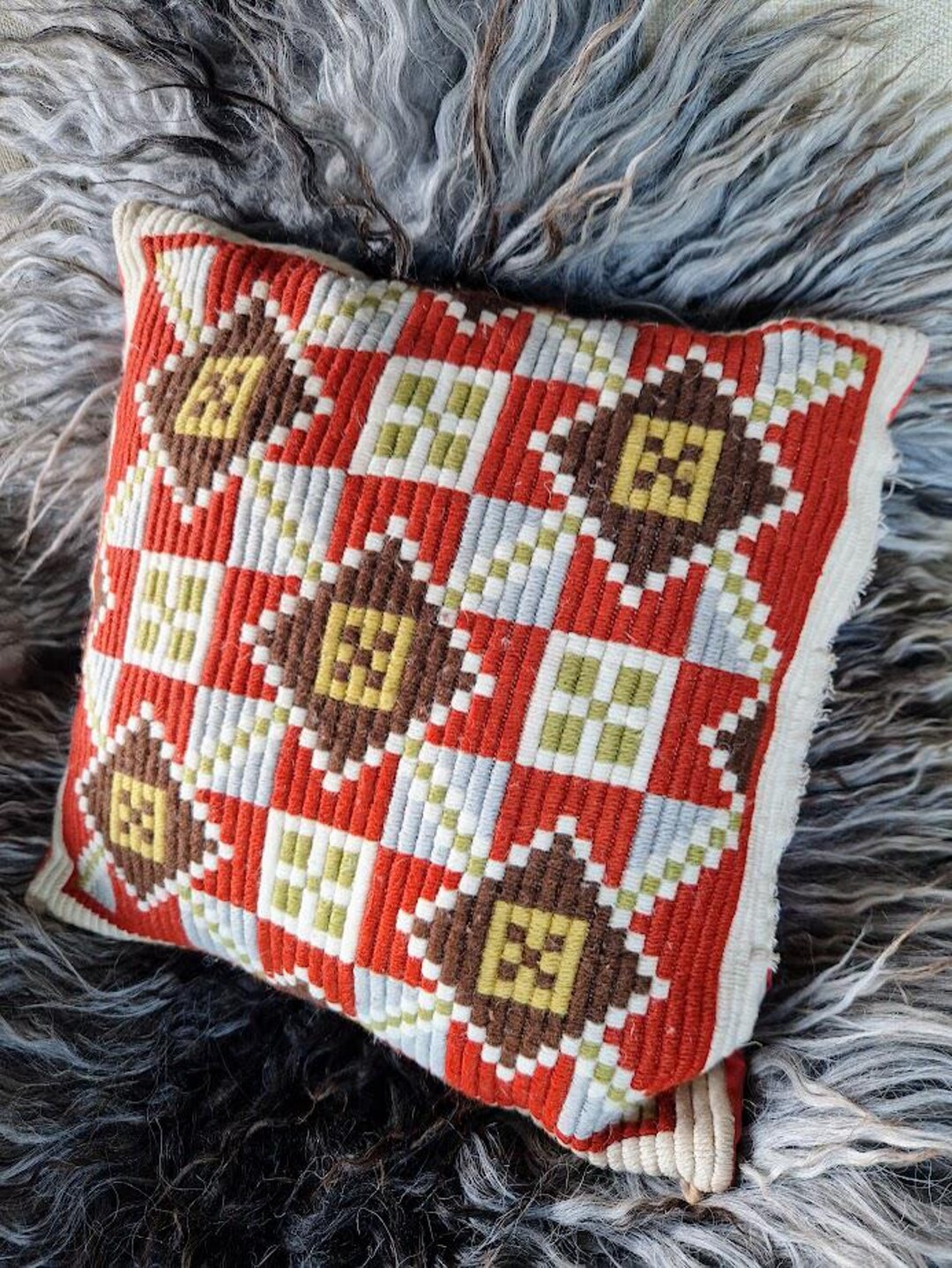 Norwegian Scandinavian Folk Art Hand Embroidered Pillow Cover Case ...