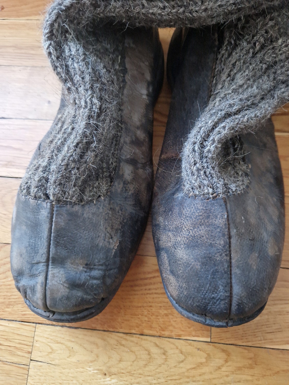 Antique Rare Norwegian Sleigh Boots Rare Shoes Wool Winter 1800s 19th ...