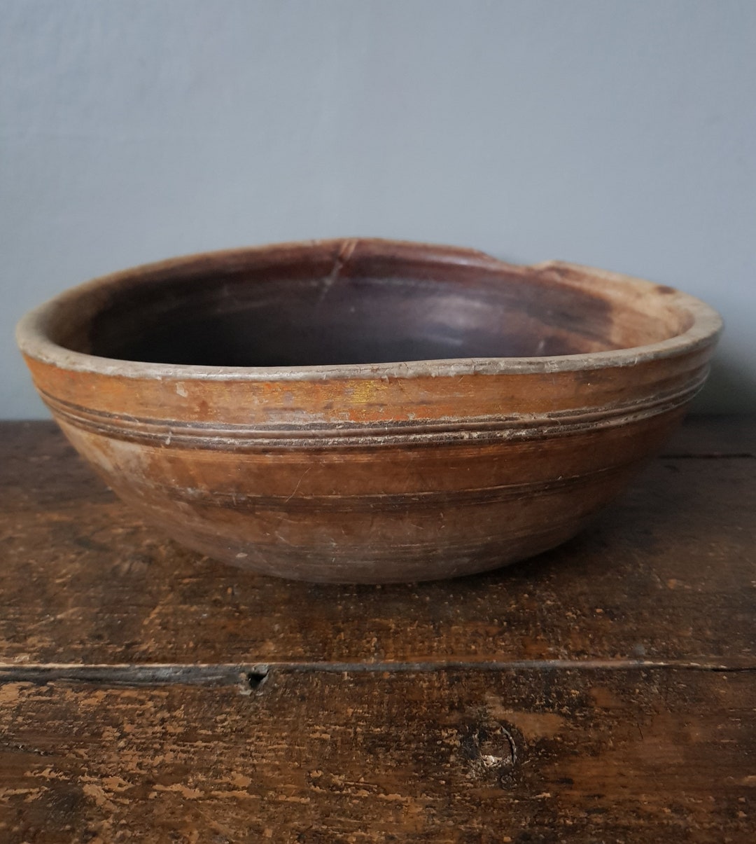 Antique Primitive Rustic Wooden Ale Bowl Handmade Scandinavian ...