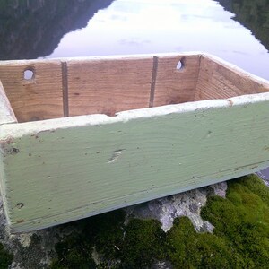Green Antique Wood Box Primitive Rustic Norwegian Farmhouse Kitchen ...
