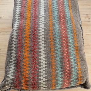 Striped Scandinavian Norwegian Hand Woven Wool Pillow Cushion Antique ...