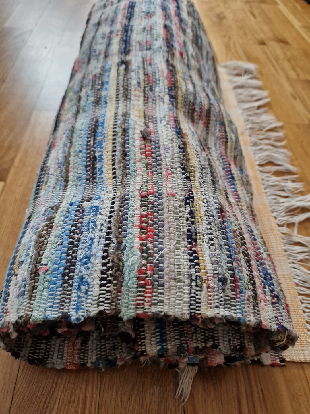 Rare XL Long Scandinavian Hand Woven Rag Rug Runner Carpet Norwegian ...