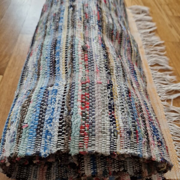 Rag Rug Runner - Etsy