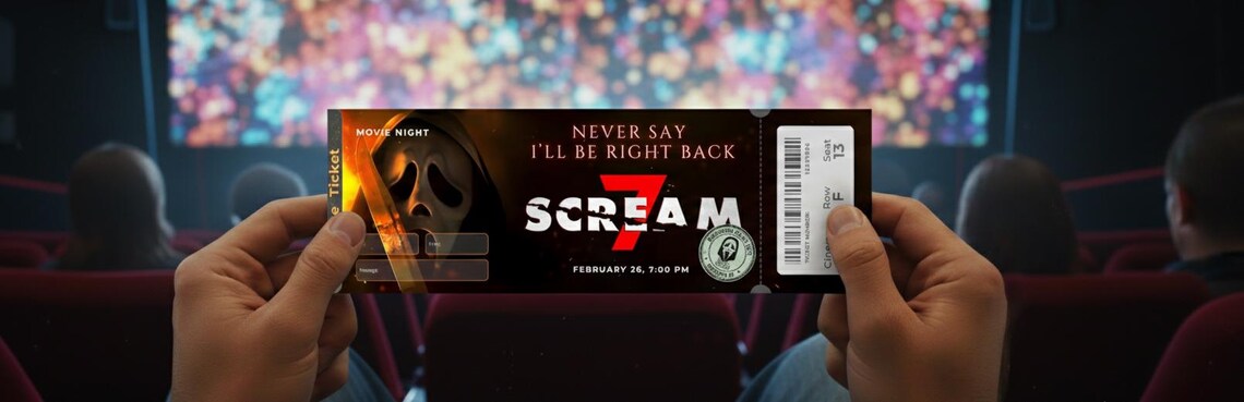 Custom Scream 7 Ticket Template, Movie Souvenir (editable Canva) - Etsy