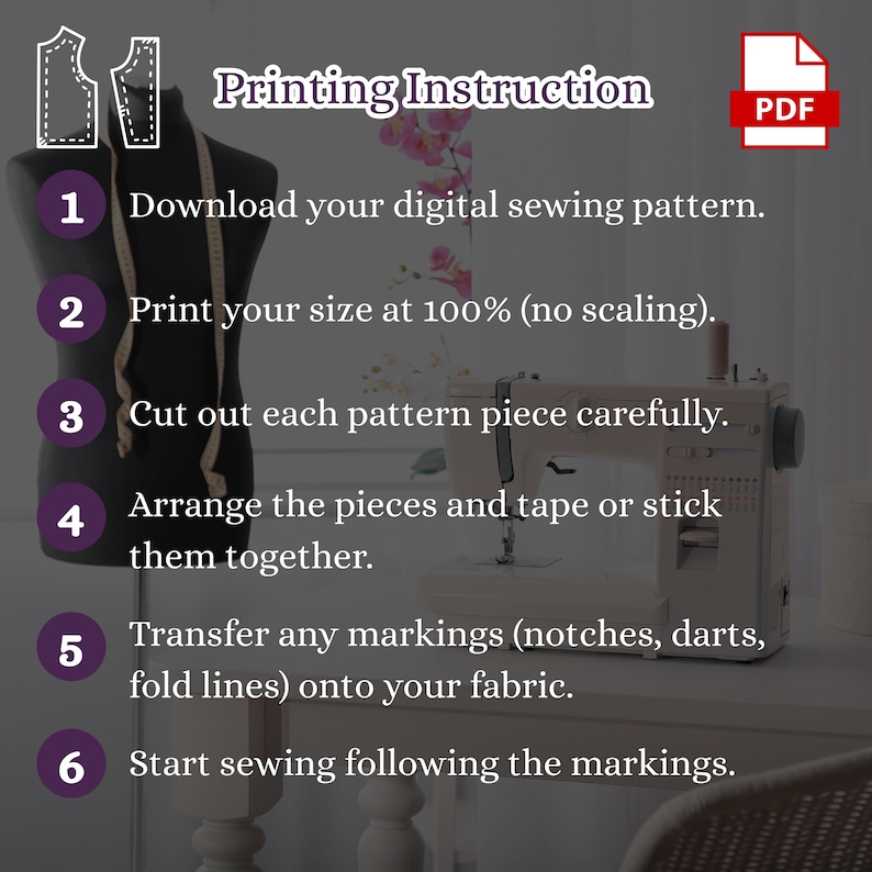 A-line Dress Sewing Pattern PDF | Beginner Friendly | Digital Download ...