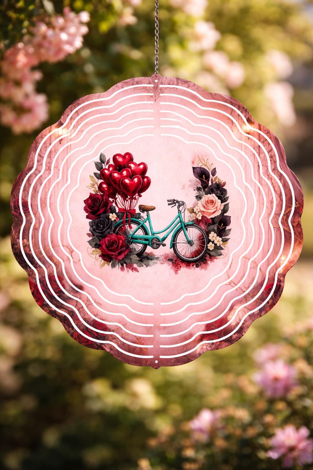 Gothic Romantic Bicycle Wind Spinner PNG | Dark Floral Valentine Design ...