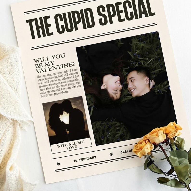 The Cupid Special | Newspaper Template | Printable Personalized Gift ...