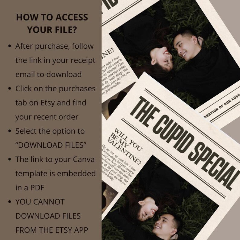 The Cupid Special | Newspaper Template | Printable Personalized Gift ...