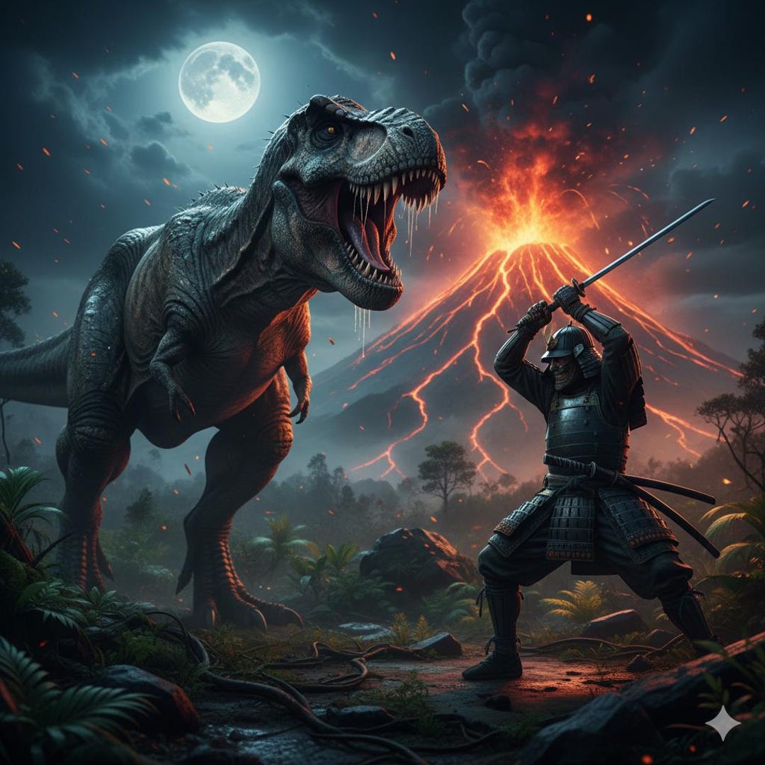 Epic Samurai Vs Dinosaur Jigsaw Puzzle Japanese Art Gift - Etsy