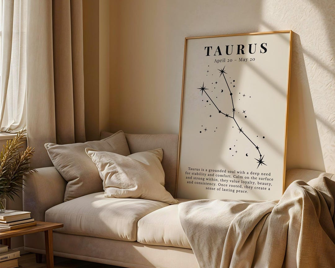 Taurus Constellation Print, Minimalist Zodiac Poster (digital Download ...