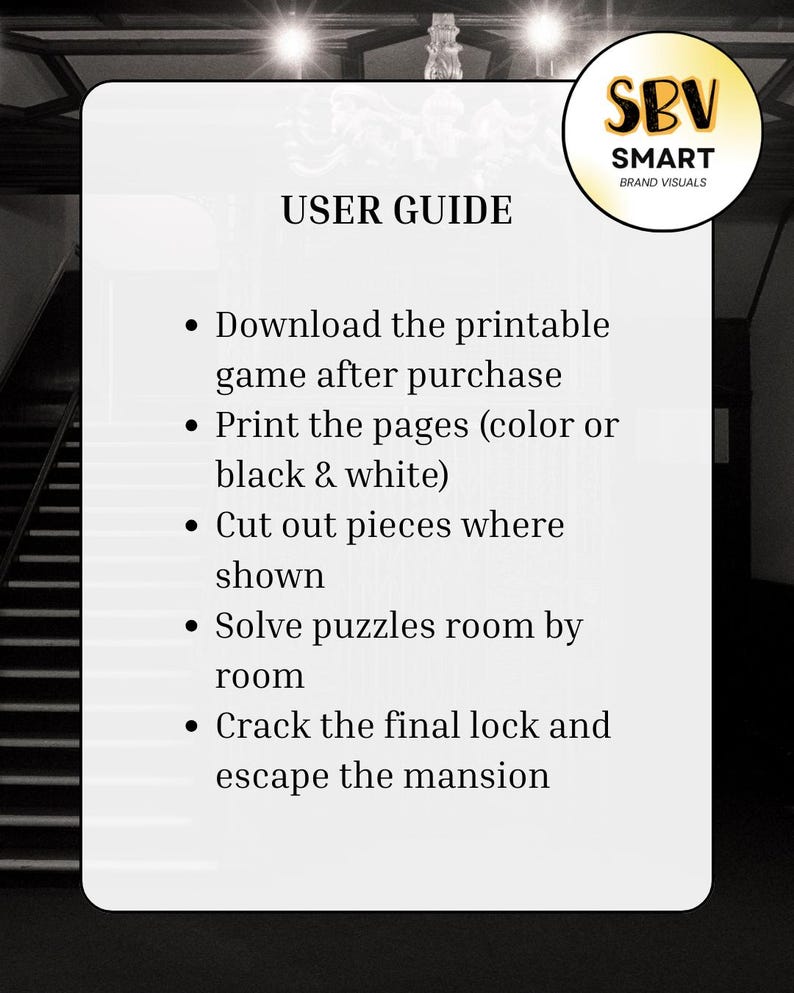 Mystery Mansion Escape Room Printable | Family & Kids Puzzle Game ...