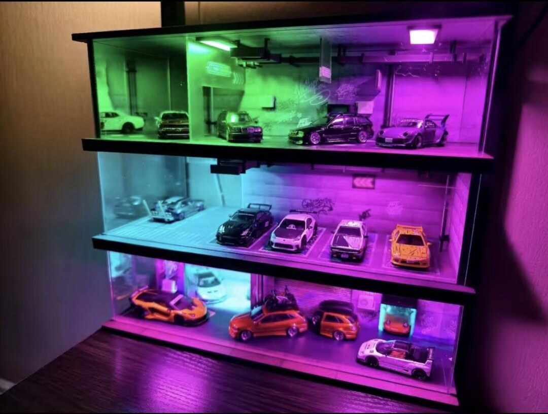 Cyberpunk Car Garage Diorama 1:64 Scale With LED Lights | Miniature ...