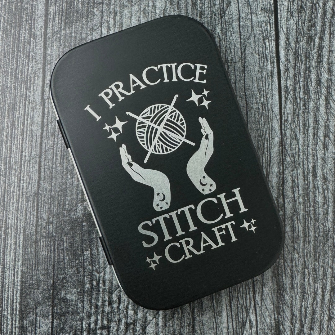 I Practice Stitch Craft Tin Crochet Tool Box - Etsy