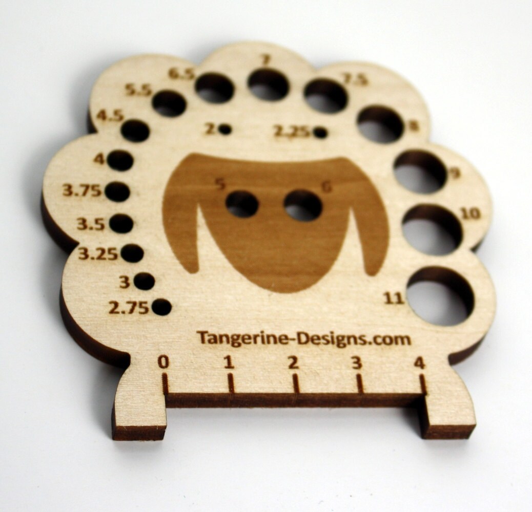 Sheep METRIC Knitting Needle Gauge Laser Cut Wood Sizes 2 to - Etsy