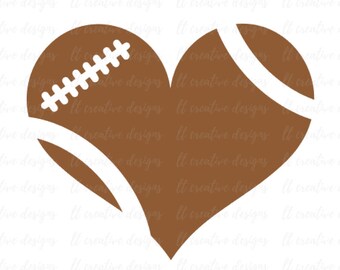Football heart svg | Etsy
