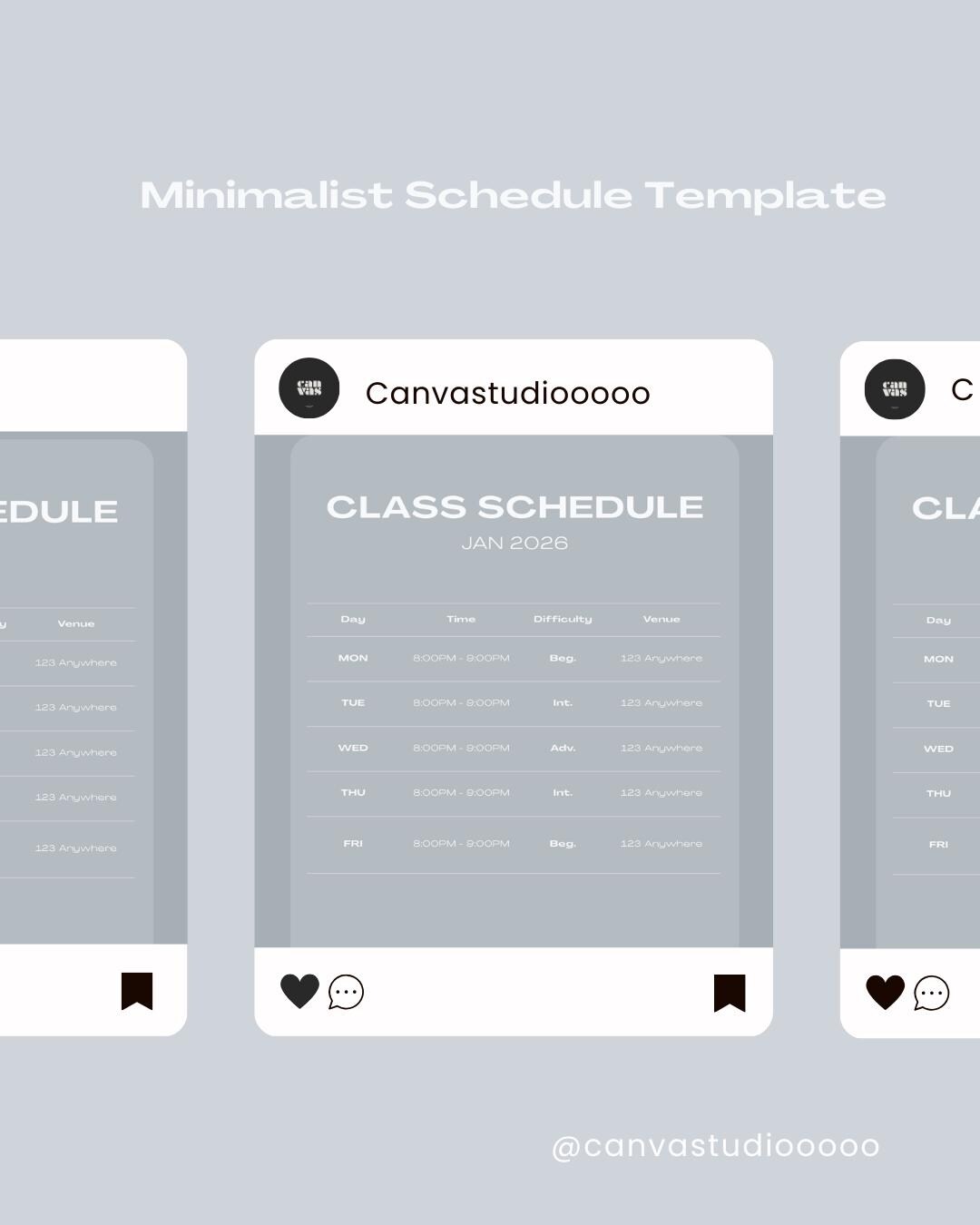 Minimalist Class Schedule Template - Etsy