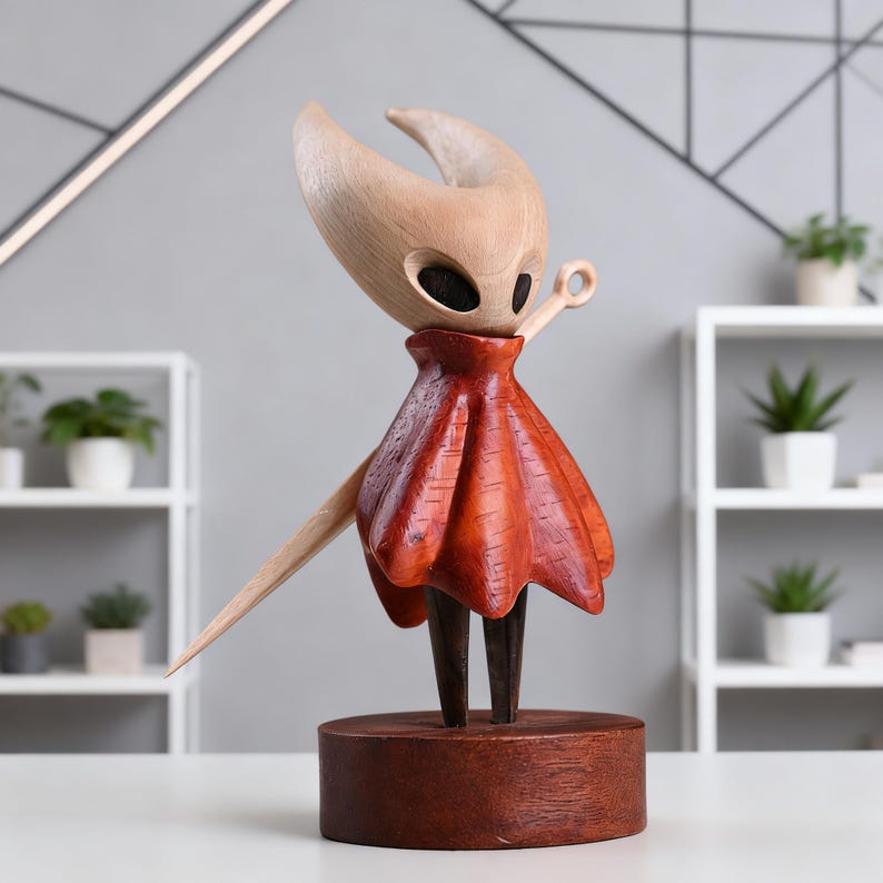 Handmade Hollow Knight Inspired Wooden Figurine – Handcrafted Character ...