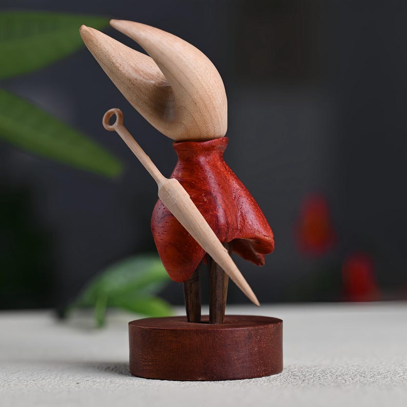 Handmade Hollow Knight Inspired Wooden Figurine – Handcrafted Character ...