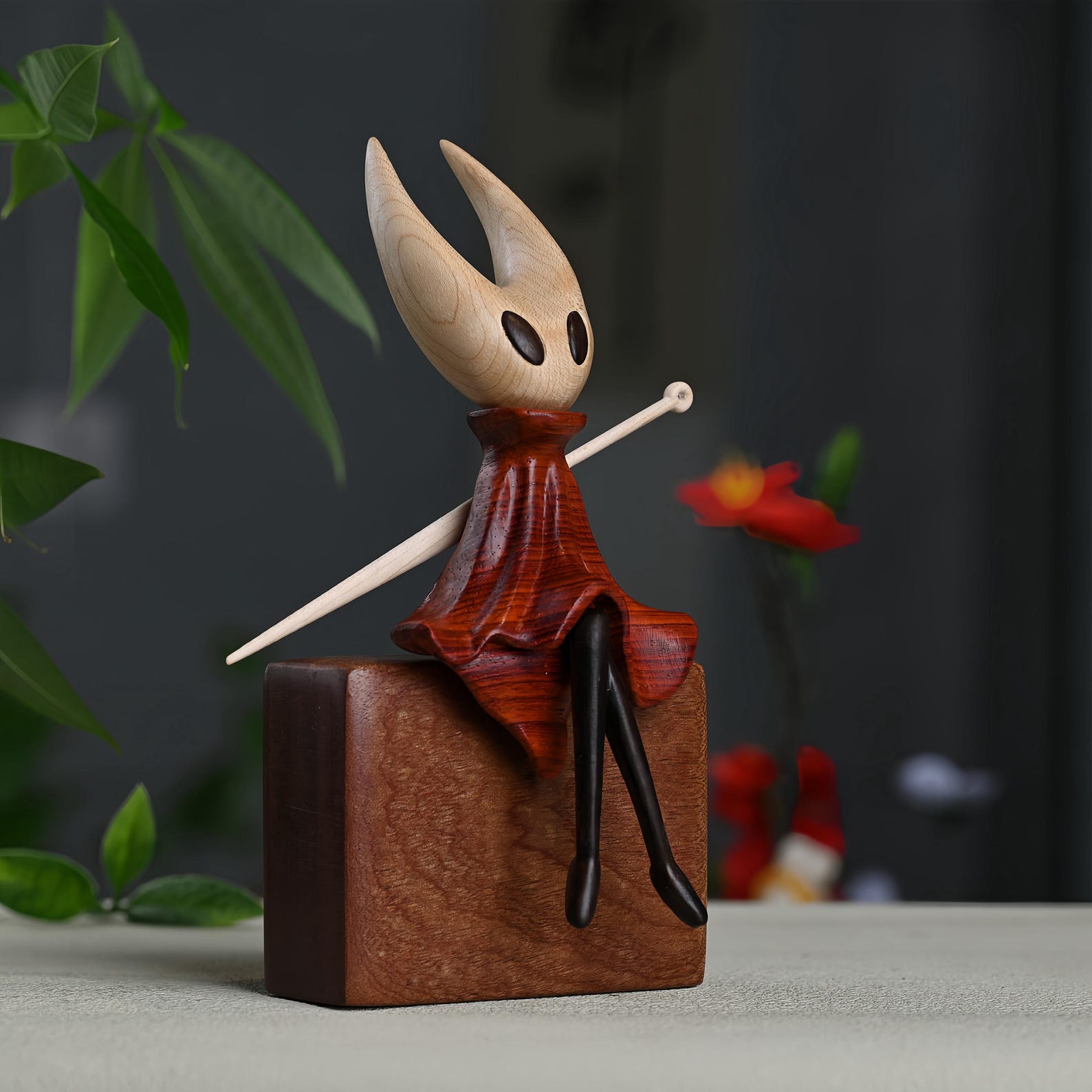 Handmade Hollow Knight Inspired Wooden Figurine – Handcrafted Character ...