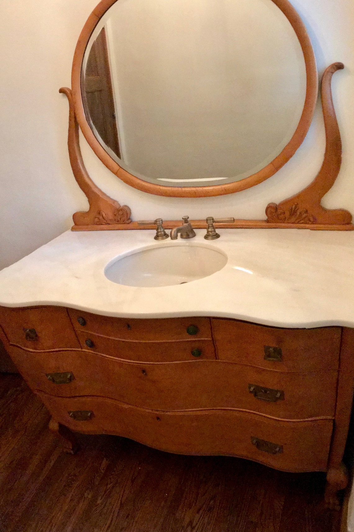 Antique Dresser Bath VANITY Beautiful Wood Finish 49 - Etsy
