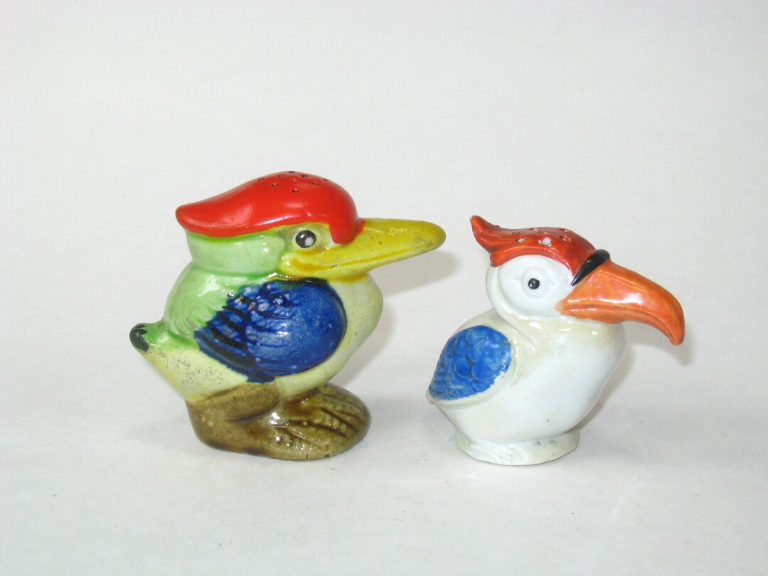 2 Edouard Sandoz Type Ducks / Figural Bird Salt Shakers Ceramic 1 ...