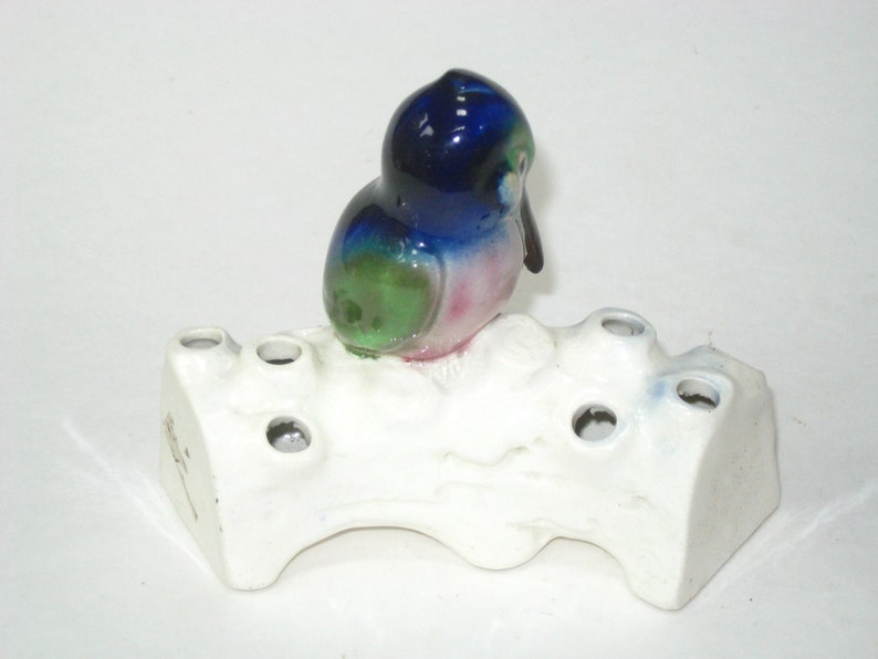 Antique Goebel Porcelain 1920s Art Deco Flower Frog/arranger Bird on a ...