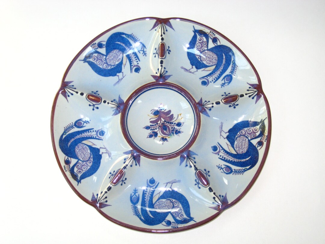 Royal Copenhagen Berte Jessen Fajance Handpainted Divided Serving ...