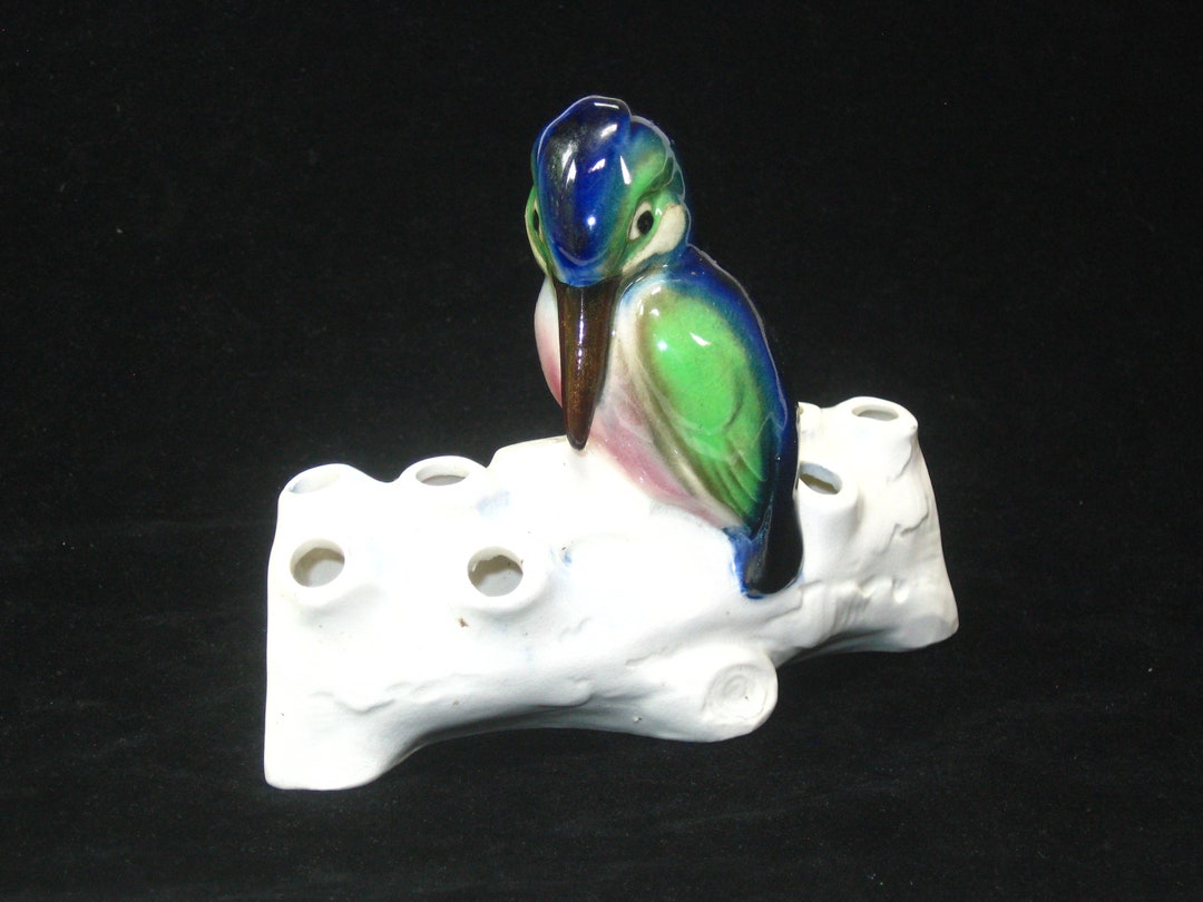 Antique Goebel Porcelain 1920s Art Deco Flower Frog/arranger Bird on a ...