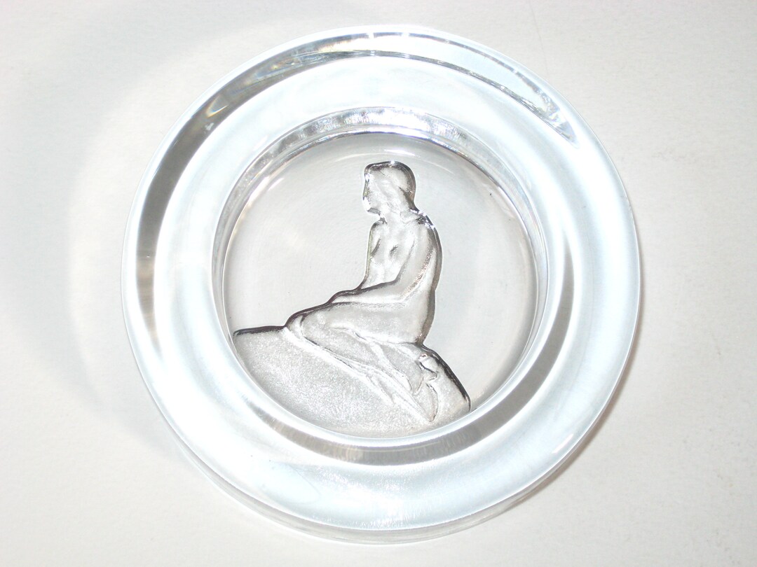 Holmegaard Illum the Little Mermaid Glass Coaster Paperweight ...