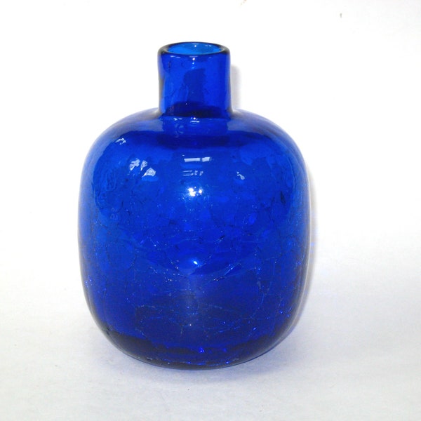 Cobalt Blue Blenko Glass Vase - Etsy