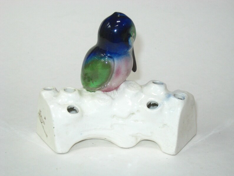 Antique Goebel Porcelain 1920s Art Deco Flower Frog/arranger Bird on a ...