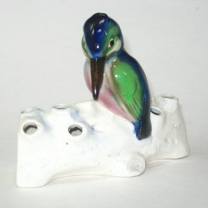 Antique Goebel Porcelain 1920s Art Deco Flower Frog/arranger Bird on a ...