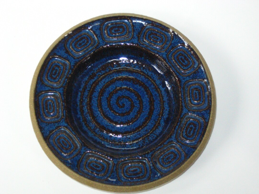 SOHOLM Maria Philippi Bornholm Denmark #3184 Blue Stoneware Candle ...