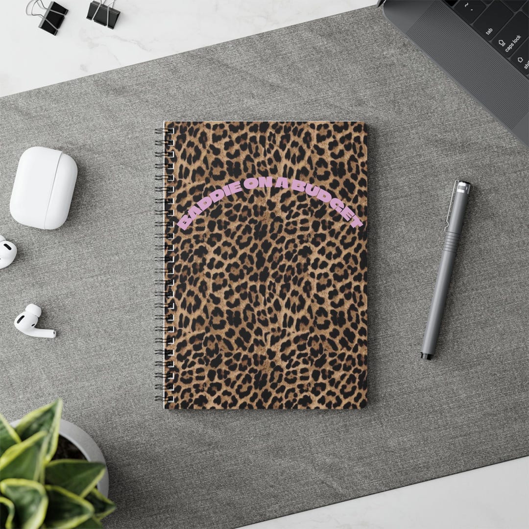 Baddie on a Budget Leopard Print Notebook A5 | Wirobound Softcover ...