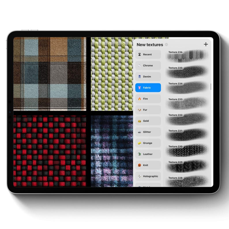 300 Fabric Texture Brushes for Procreate – Realistic Textile, Denim and ...