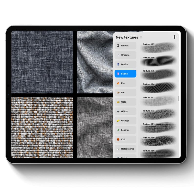 300 Fabric Texture Brushes for Procreate – Realistic Textile, Denim and ...