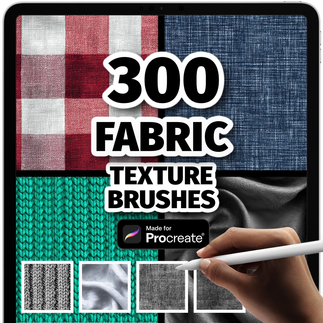 300 Fabric Texture Brushes for Procreate – Realistic Textile, Denim and ...