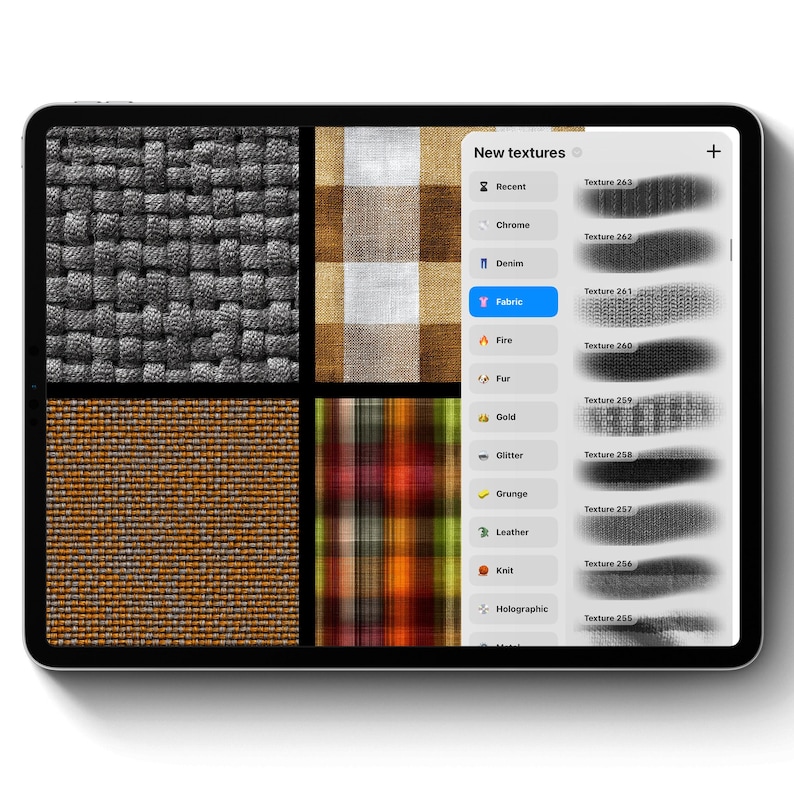 300 Fabric Texture Brushes for Procreate – Realistic Textile, Denim and ...
