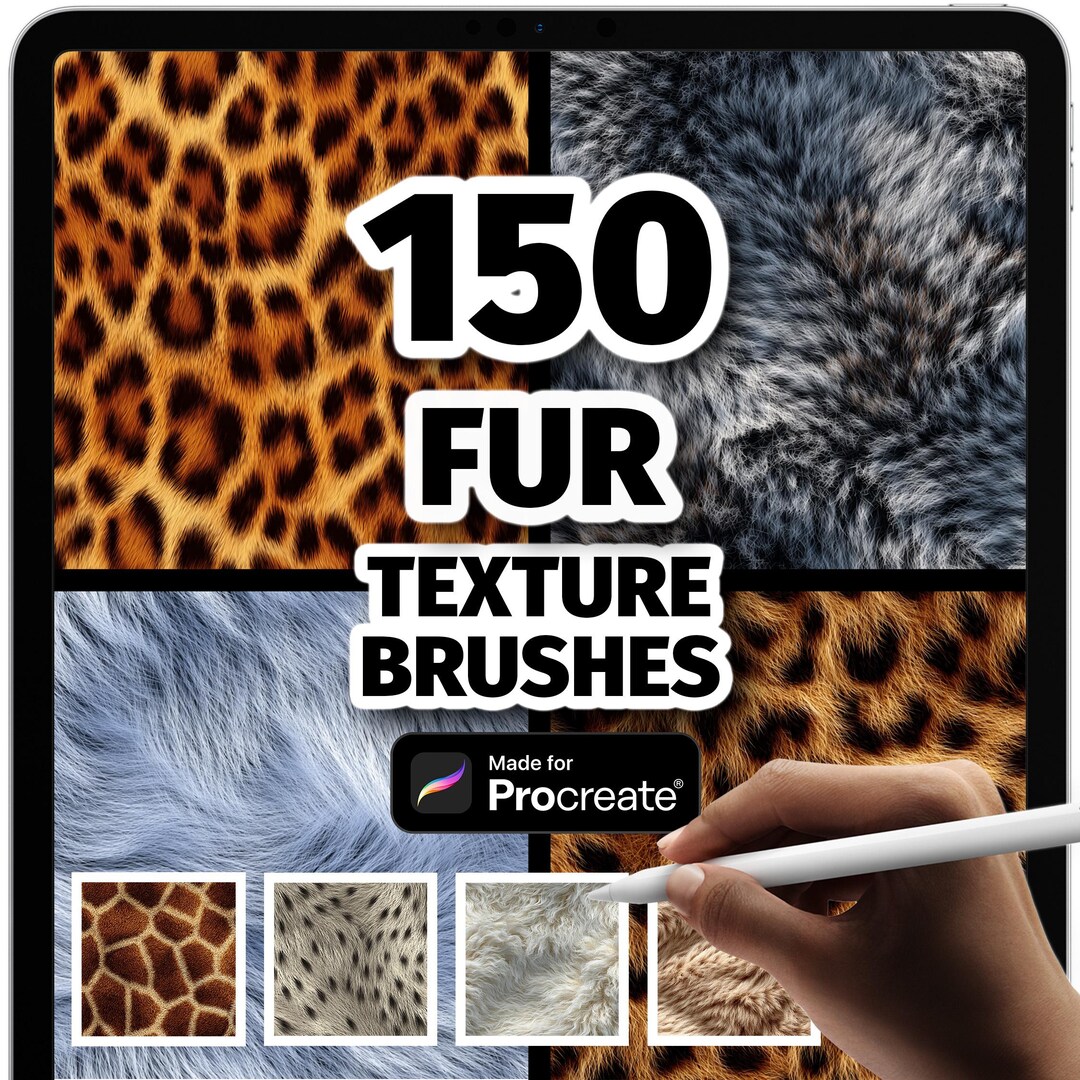 150 Fur Texture Brushes for Procreate – Realistic Animal (leopard ...